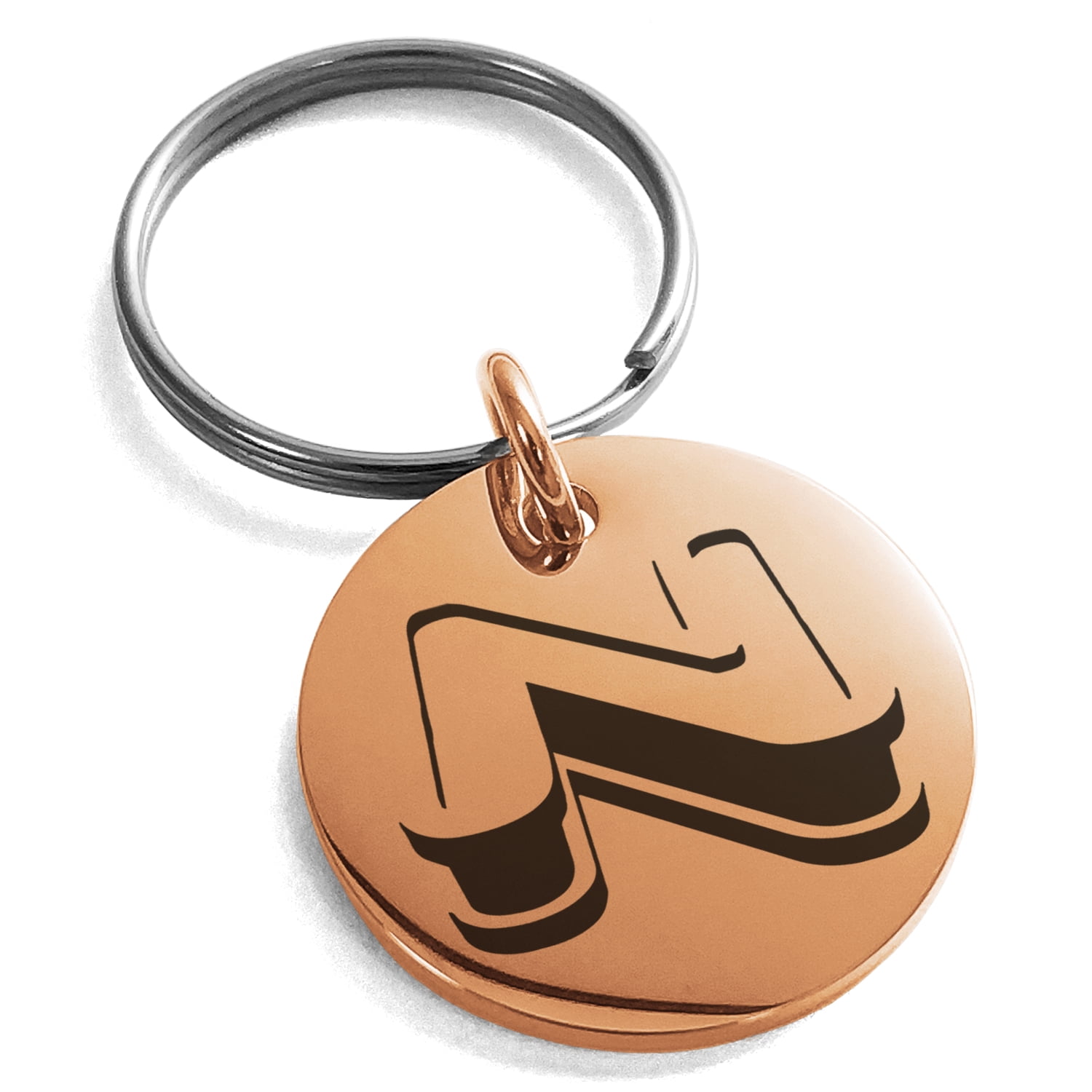 Stainless Steel Letter N Initial 3D Monogram Engraved Small Medallion ...