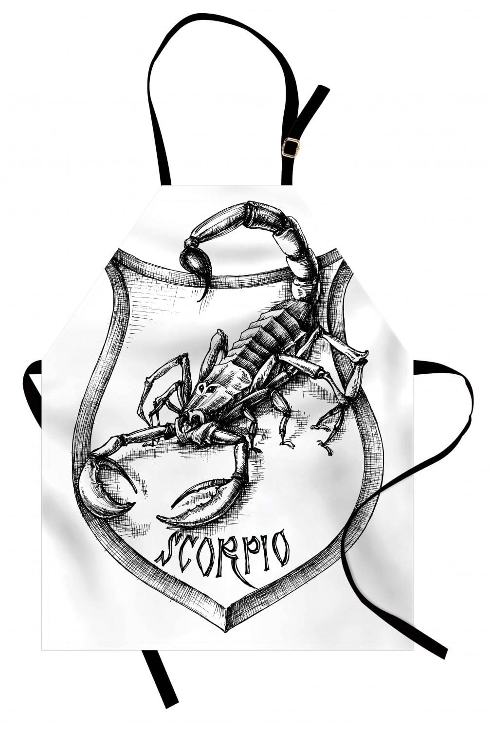 Astrology Apron Black and White Heraldry Zodiac Scorpio Image Graphic ...