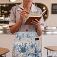 Blue Ocean Half Waist Apron Seas The Day Short Waiter Aprons with 3 ...