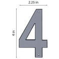 (5 pack) HY-KO 4" Reflective Plastic Modern Number 4 - Walmart.com