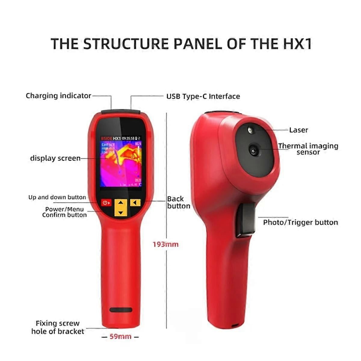 HX1 Handheld Infrared Thermal Imager Microbolometer Portable ...