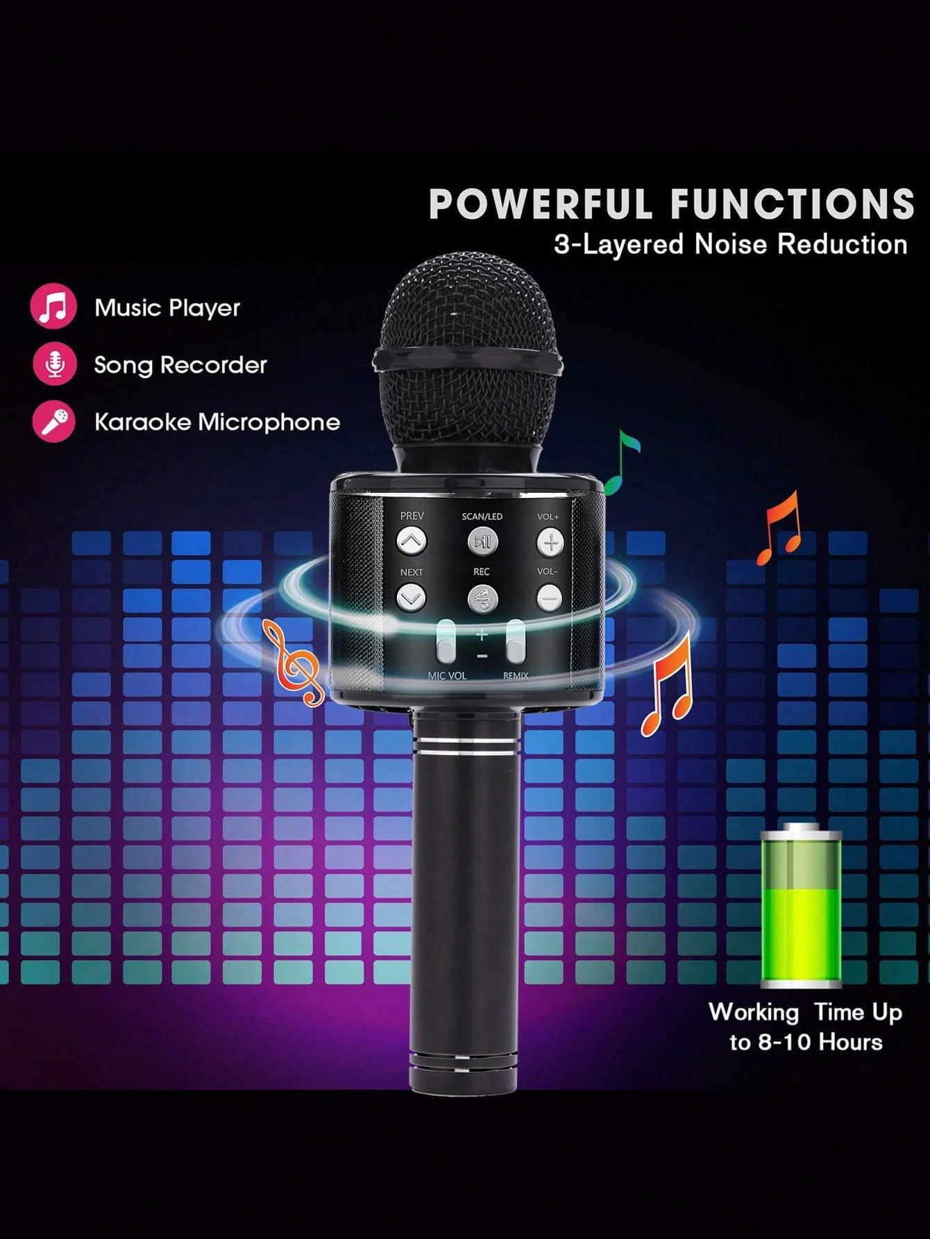 Royal Blue Wireless Microphone With Karaoke Machine Microphone ...