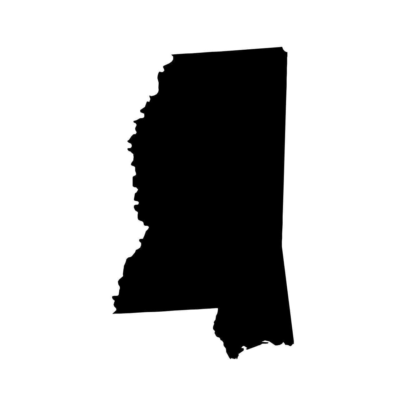 Mississippi Shaped Sticker Decal Die Cut - Self Adhesive Vinyl ...