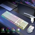 2.4G Wireless Gaming Keyboard&Mouse, Type C/USB Dual Receiver, RGB LED ...
