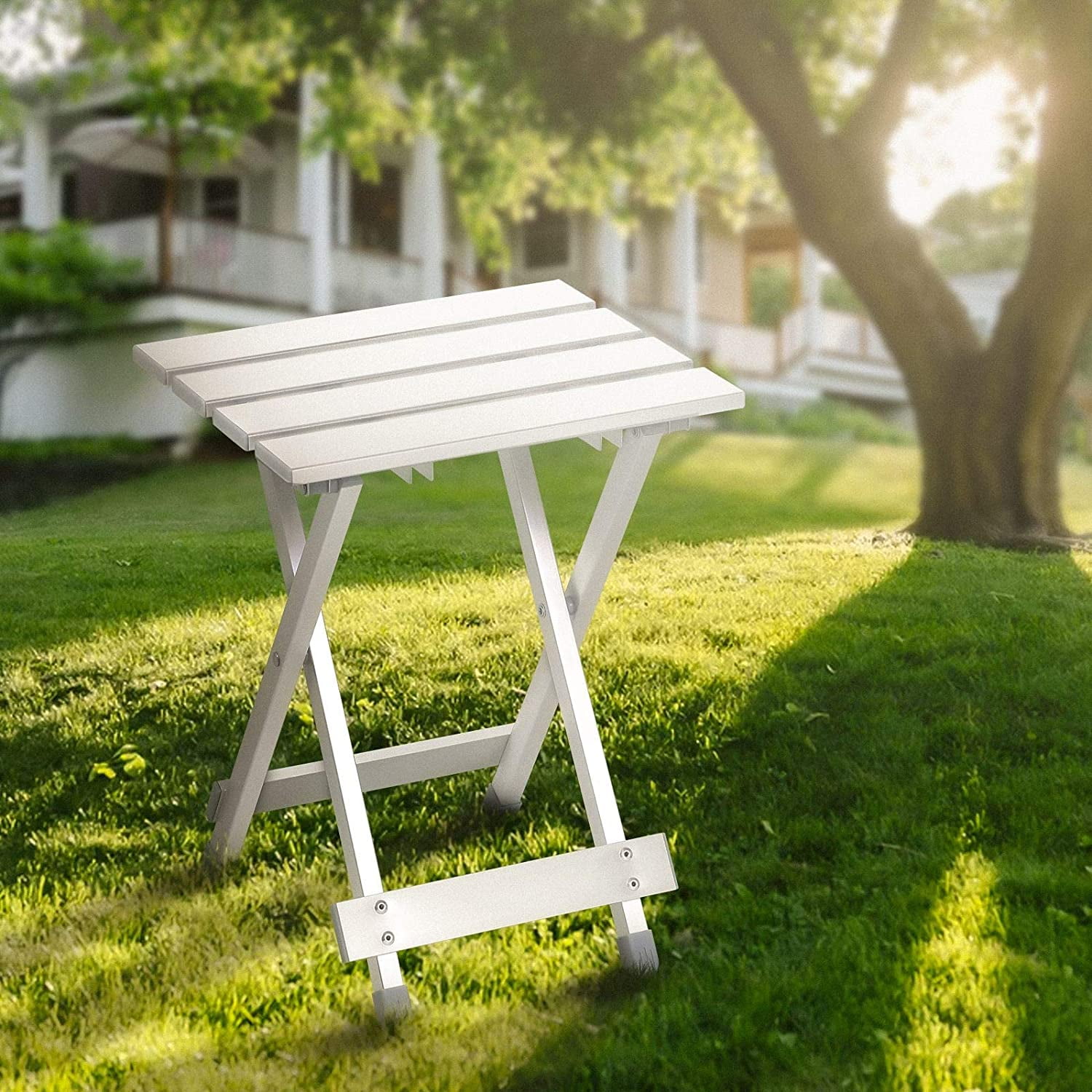 Set of 2 Aluminum Light Weight Multi Use Camping Hiking Table Chair ...