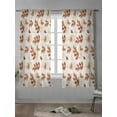Brown Botanical Fall Curtains 72 Inch Length,Sheer Curtains for Bedroom ...