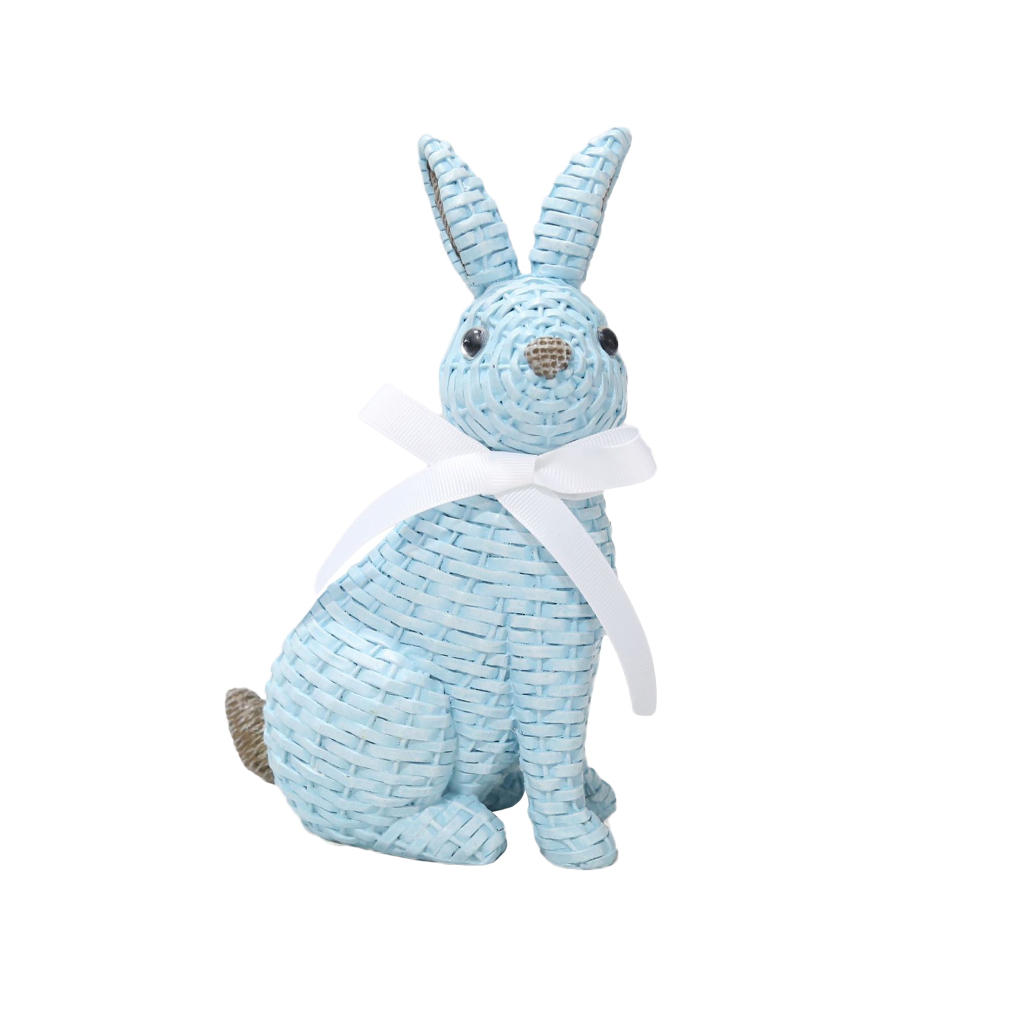 allshope Rabbit Desktop Decor Sculpture Resin / Rattan Bunny Easter ...