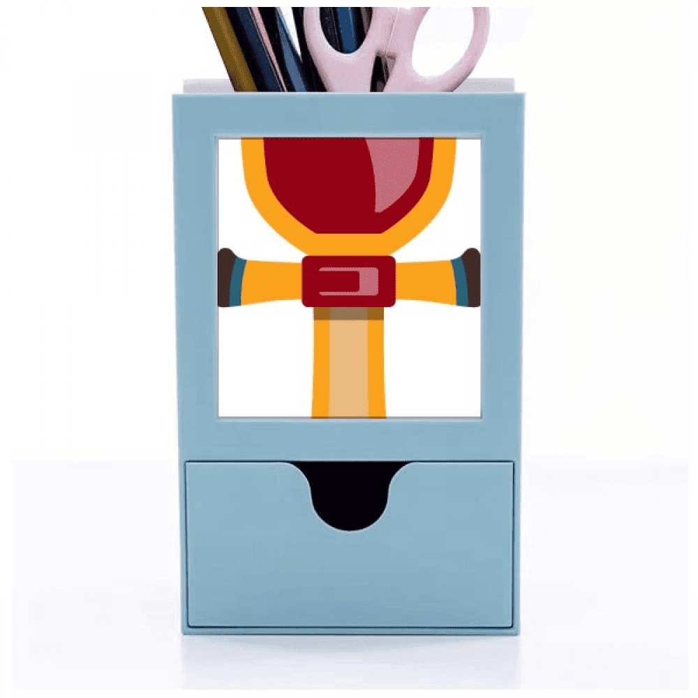 Egypt Red Yellow Blue Scepter Desk Supplies Organizer Pen Holder Card ...