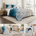 King Quilt Bedding Set Abstract Beach Sea Wave Scene Breathable Summer ...