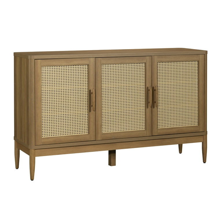 Better Homes Gardens Springwood Caning Sideboard Light Honey Finish Walmart