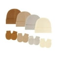 1 Set Baby Bonnet Cap Feature Foldable with Mittens Cotton Fabric ...