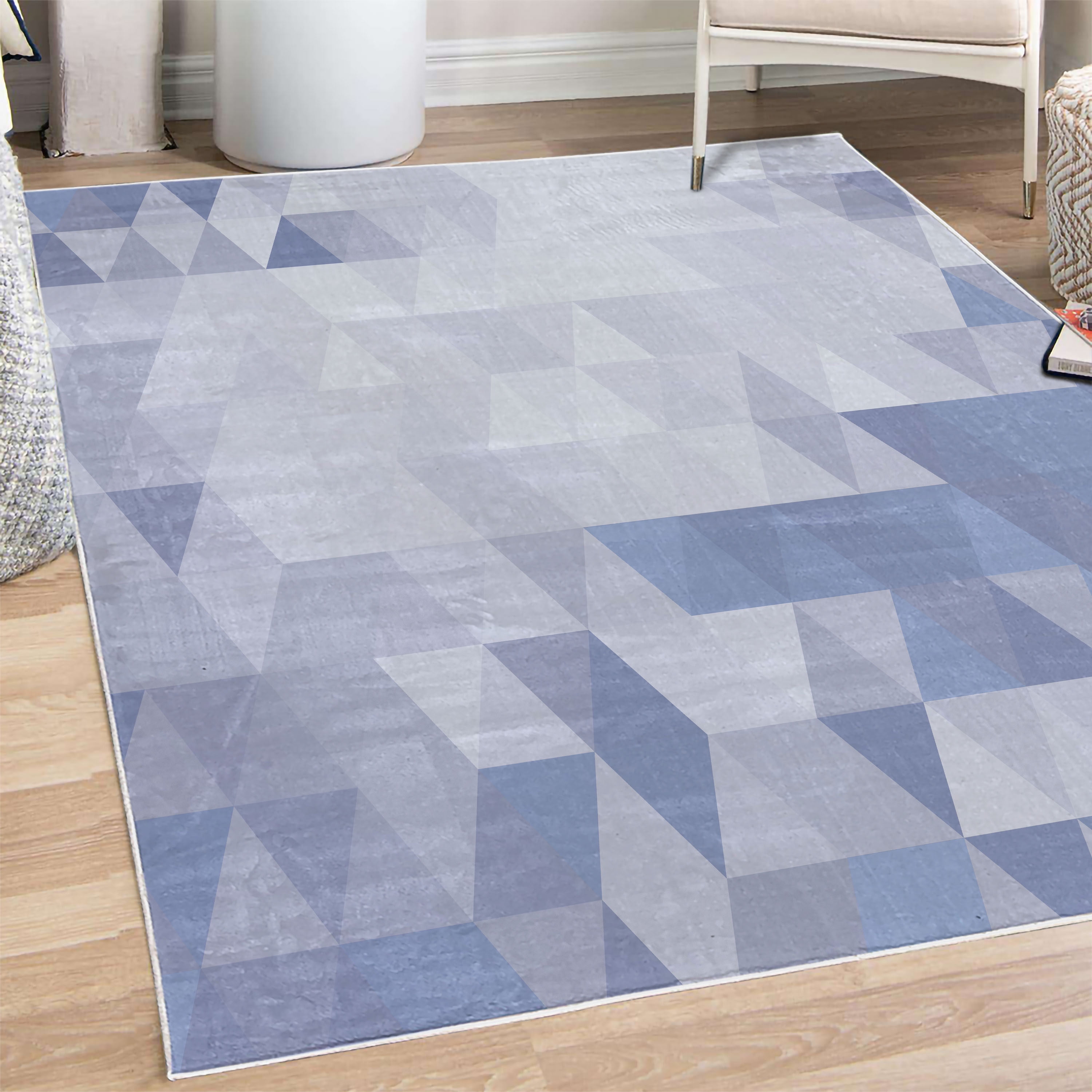 Geometric Decorative Rug, Triangle Mosaic Shapes Patterns with Abstract ...