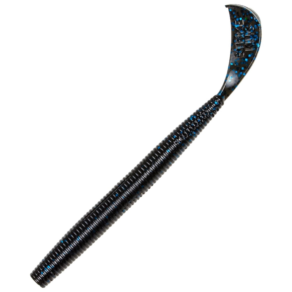 Strike King Rage Cut-R Worm Black Blue Flake - Walmart.com