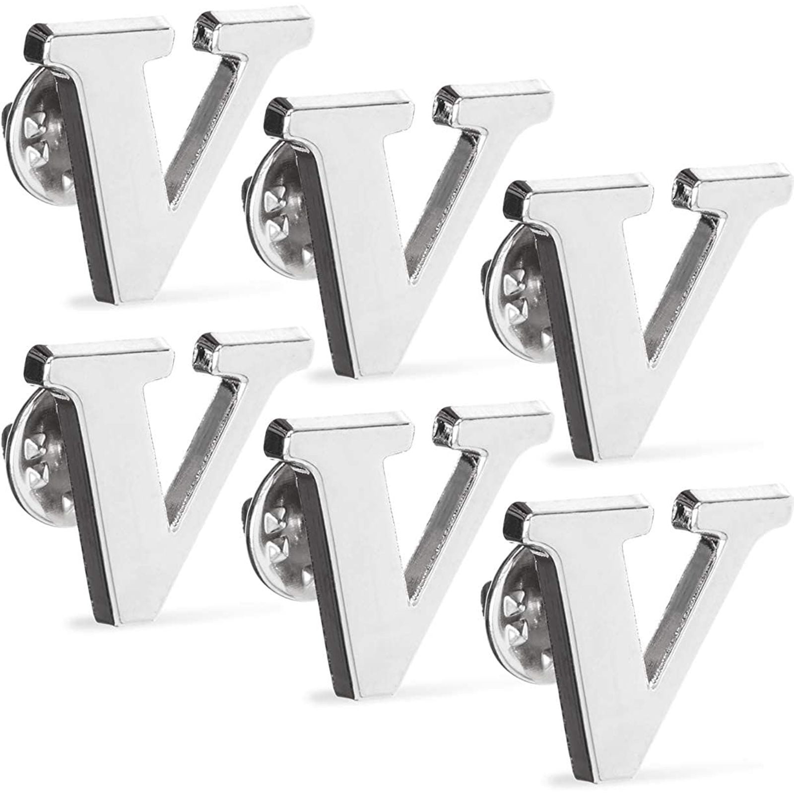 Bright Creations Alphabet Letter Lapel 6 Pack - V Monogram Lapel Pin ...