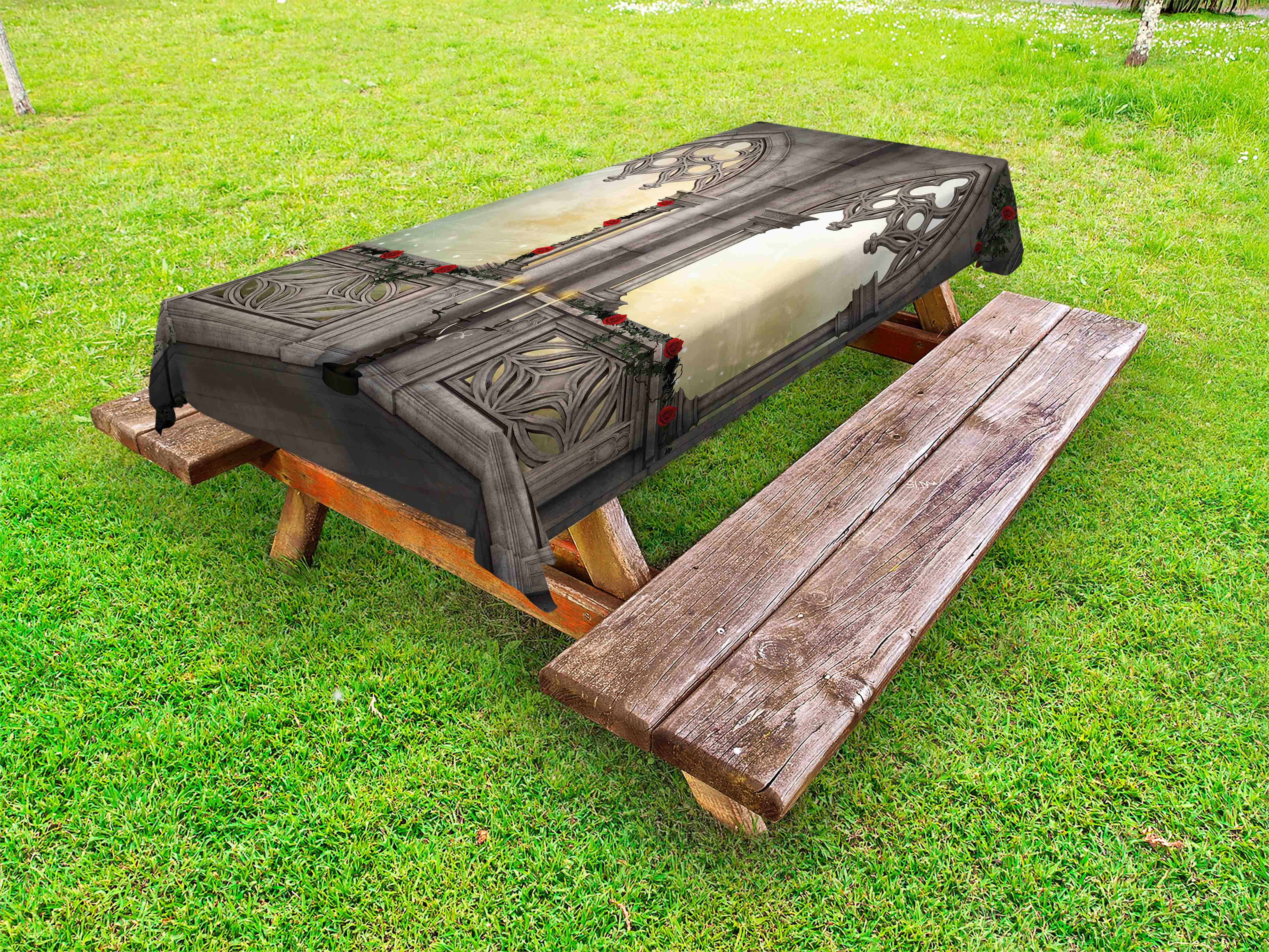Gothic Outdoor Tablecloth, Vintage Style Ottoman Palace Balcony for ...