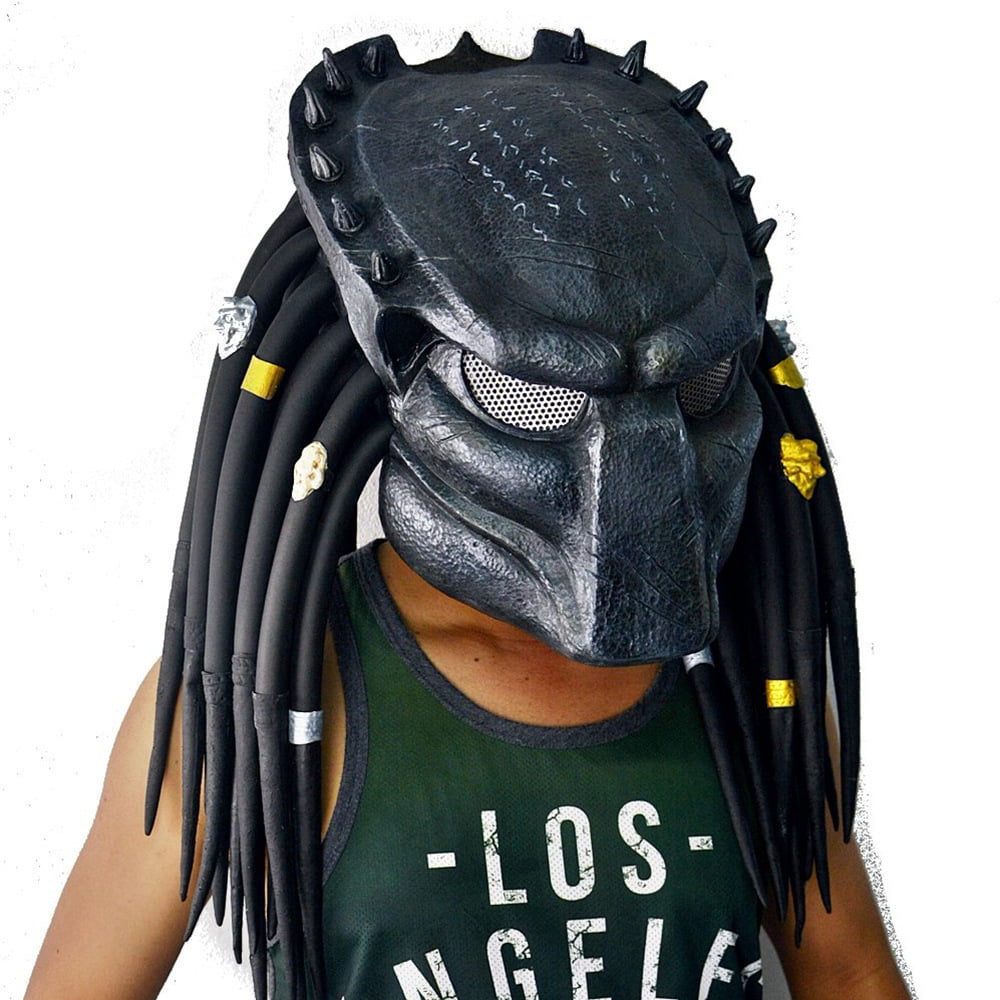 Predator casco réplica máscara látex máscara Halloween Cosplay disfraz ...