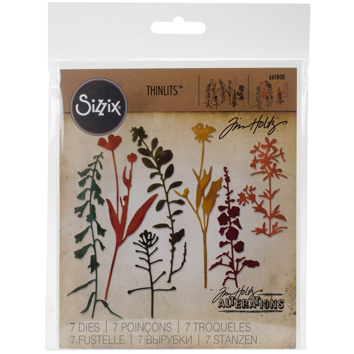 Sizzix Thinlits Dies By Tim Holtz 7/Pkg-Wildflowers #2 - Walmart.com