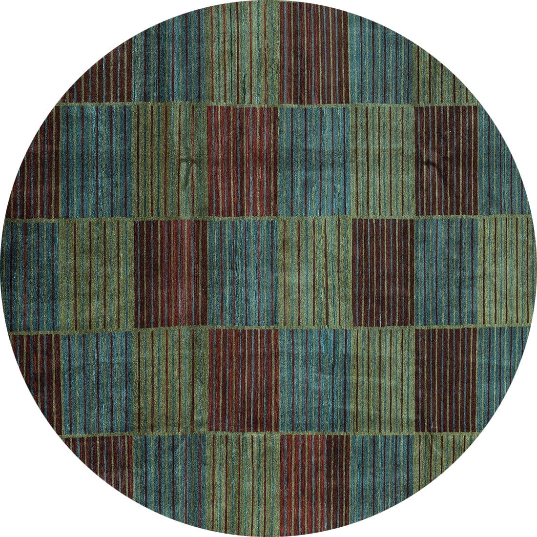 Ahgly Company Indoor Round Checkered Light Blue Modern Area Rugs, 8 ...