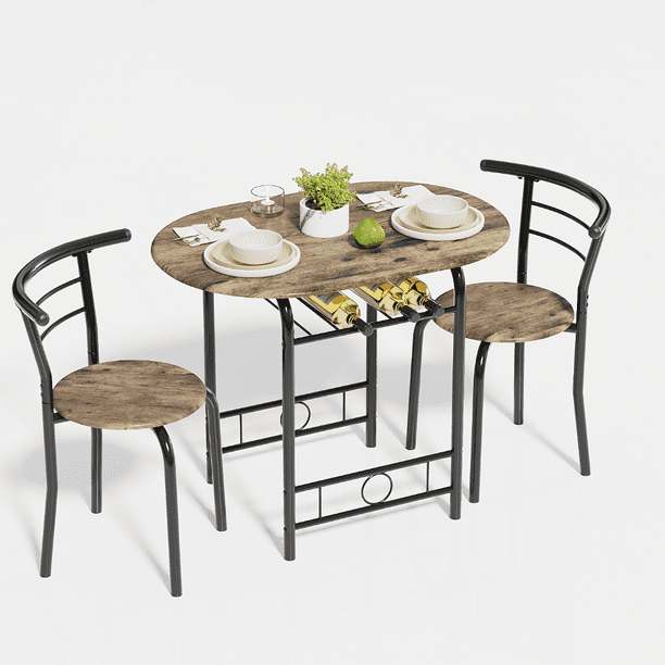 Vineego 3 Pieces Dining Set for 2 Small Kitchen Breakfast Table Set ...