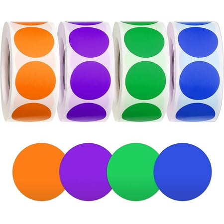 2000 Pieces Dot Stickers Colored Circle Round Removable Color-code Dots ...