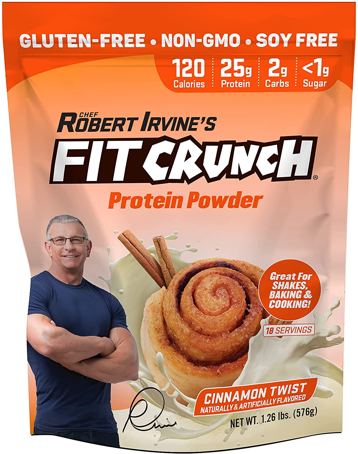 Fit Crunch Protein Powder, Cinnamon Twist, 25g Protein, 18 Servings ...