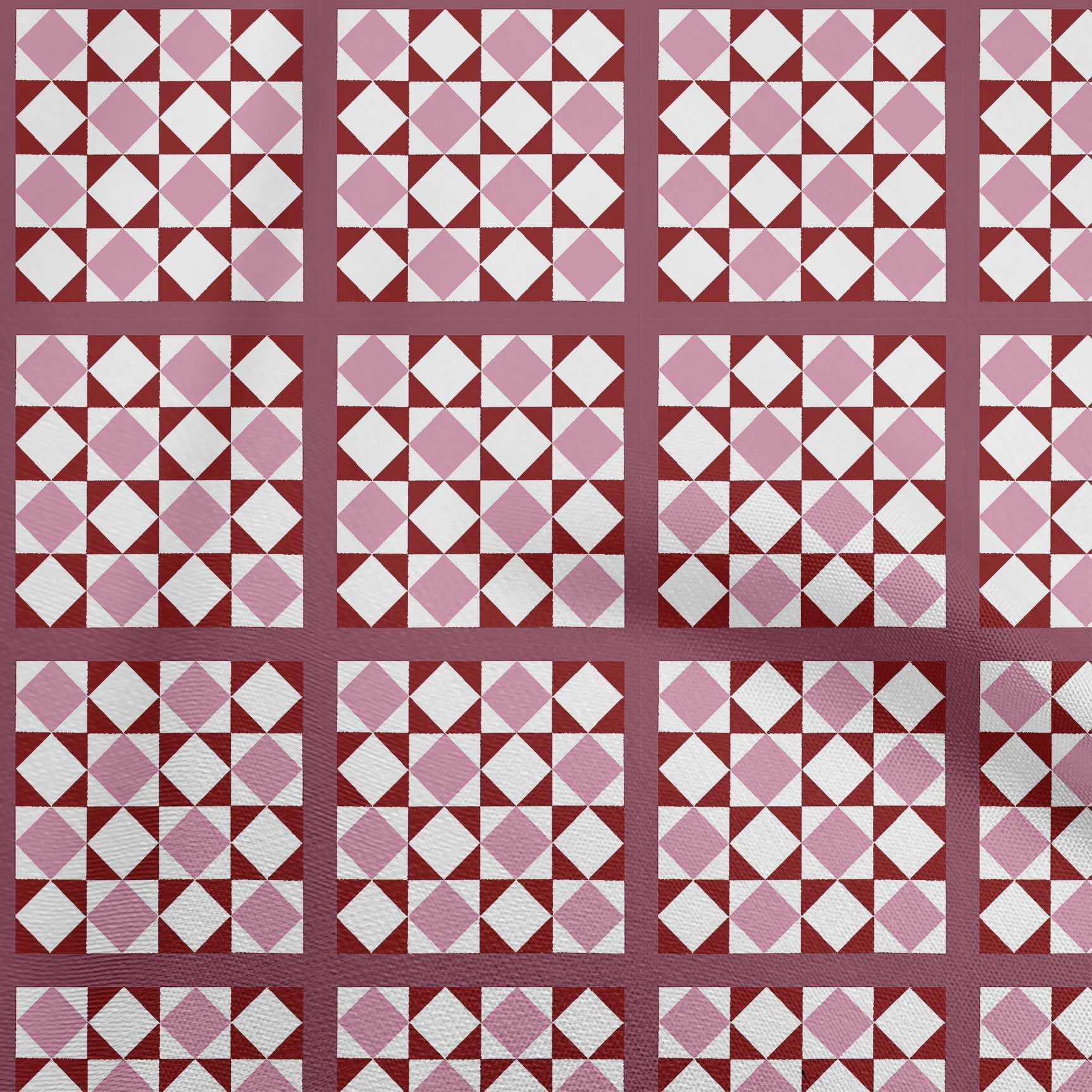 oneOone Cotton Silk Blood Red Fabric Mosaic Quilting Supplies Print ...