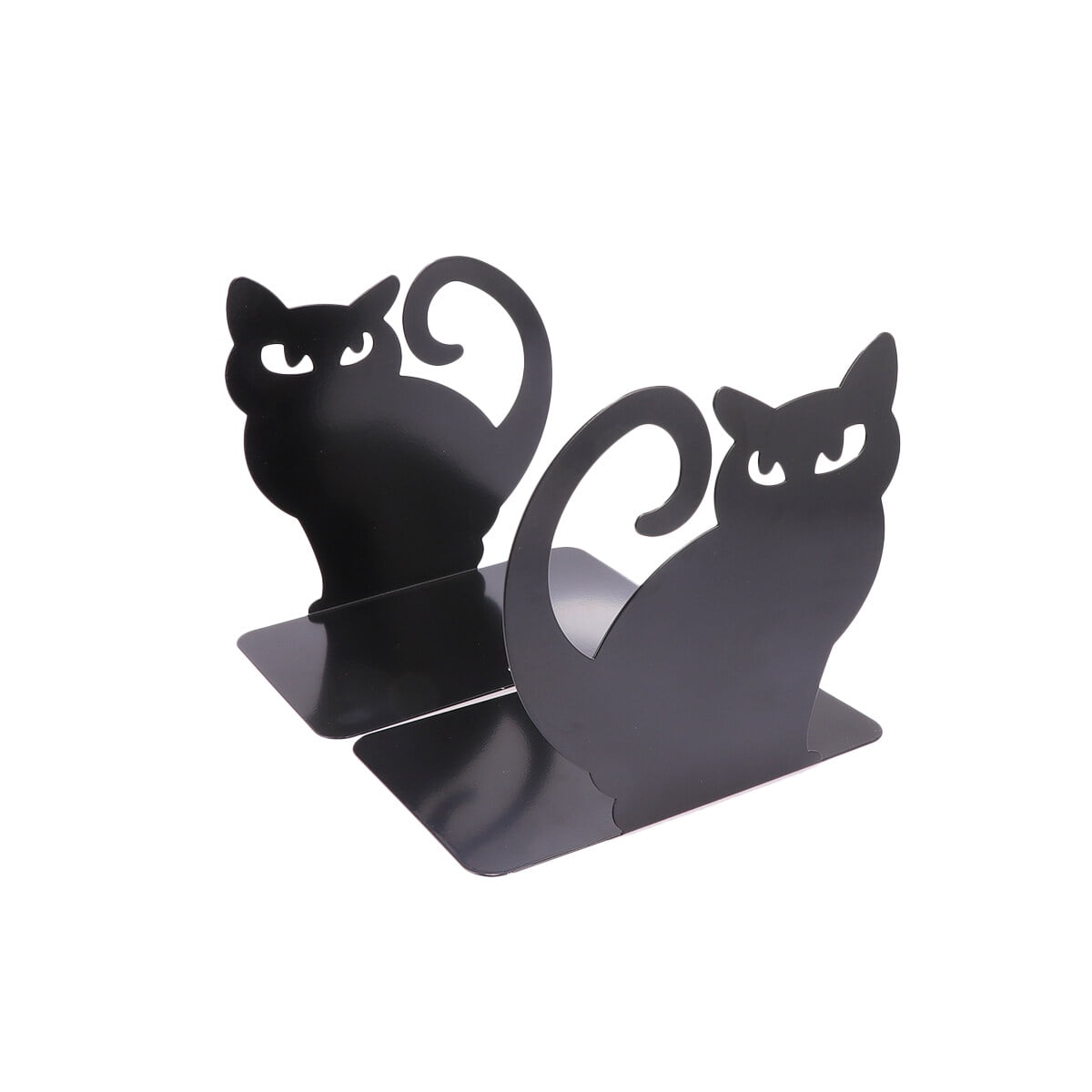 2Pc Bookend Frame Cat Pattern Book Stand Creative Book Organiser Metal ...