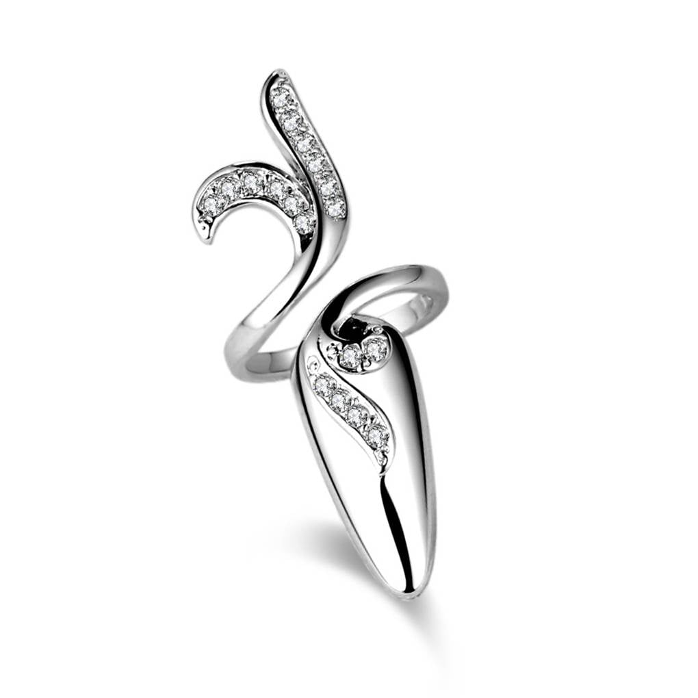 outdoorline Women Girl Crystal Nail Ring Copper Fingernail Protective ...