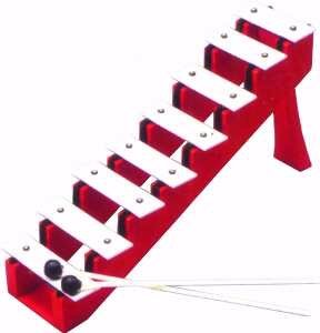 "8-Note Diatonic Step Bell Set, 8 metal bars securely attached to a ...