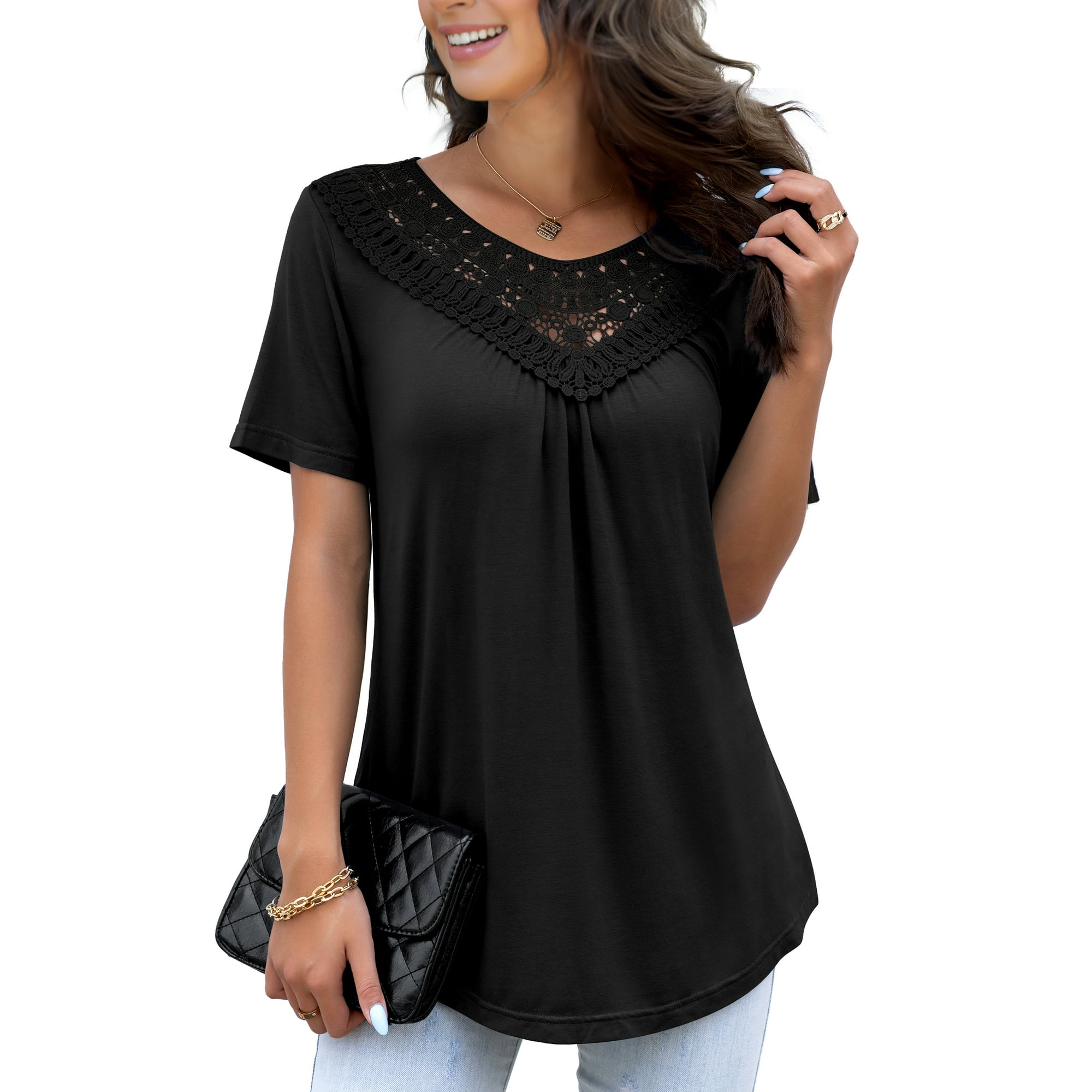 Click here for Folunsi Womens Plus Size Summer Tops Short Sleeve... prices