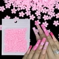 1000 Pcs Pink Colors Acrylic Mix Sizes 3D Flower Nail Charms Tiny ...