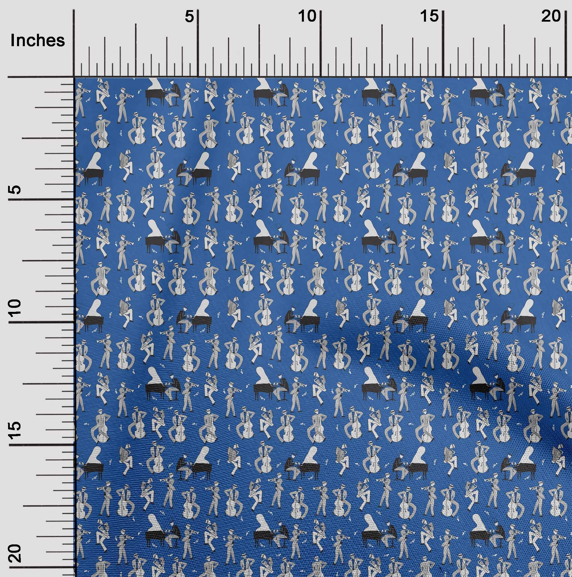 oneOone Viscose Chiffon Blue Fabric Men|Guitar & Piano Musical ...