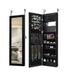 LUXFURNI LED Lighted Jewelry Armoire, Wall/Door Mounted Full Length ...