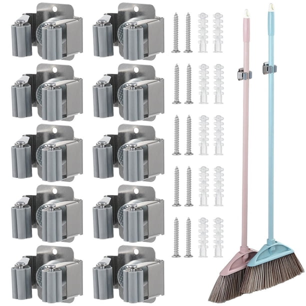 Mop and Broom Holder Wall Mount, 10 Packs Broom Grip Holders with ...