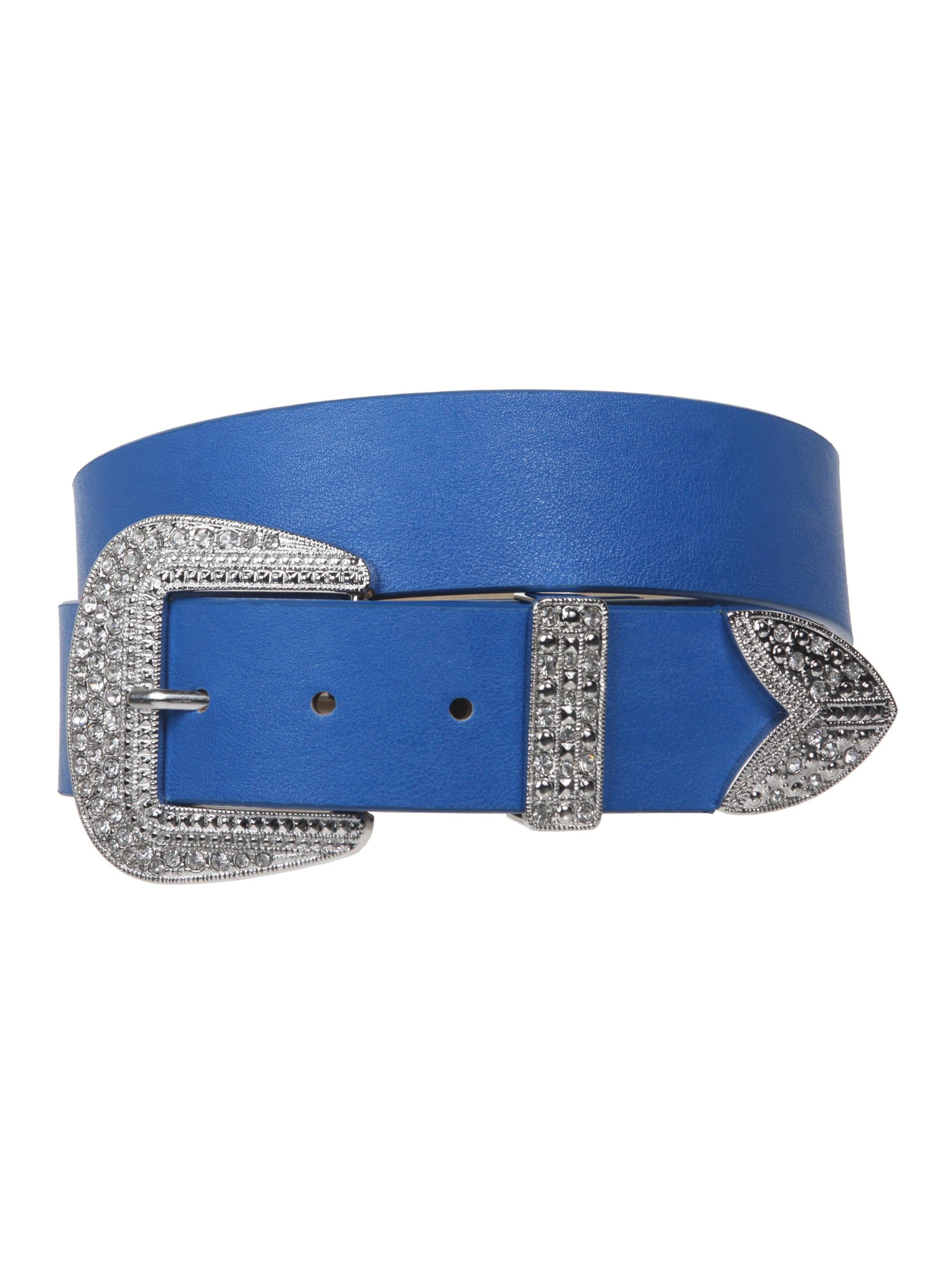 Western Rhinestone Buckle Plain Leather Belt Walmart