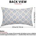 Baby Blue Floral Pillow Covers 12x20 Inch Set of 2, Vintage Flower ...
