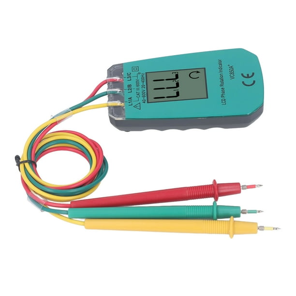 Phase Rotation Meter, 3 Digit Display ABS 3 Phase Sequence Tester Easy ...