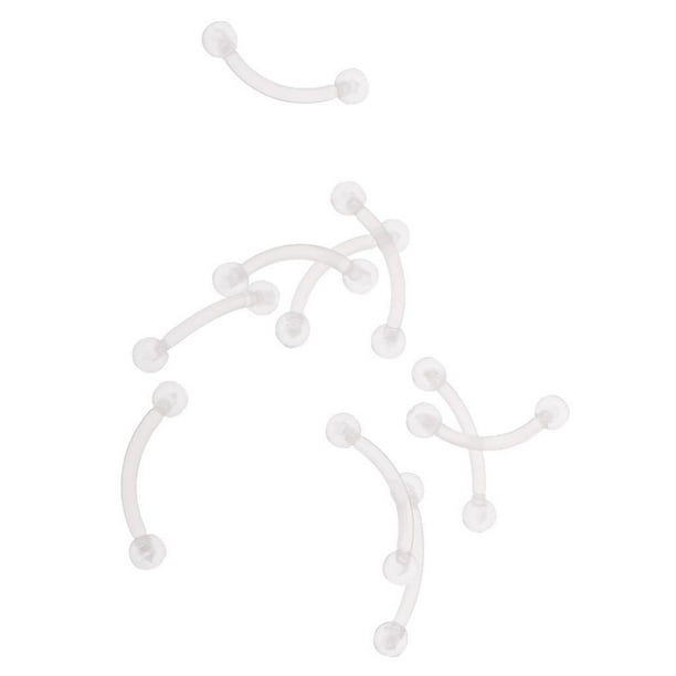 maskred 10 Pieces Acrylic Transparent Hoop Ring Body Tongue 18G Bar ...