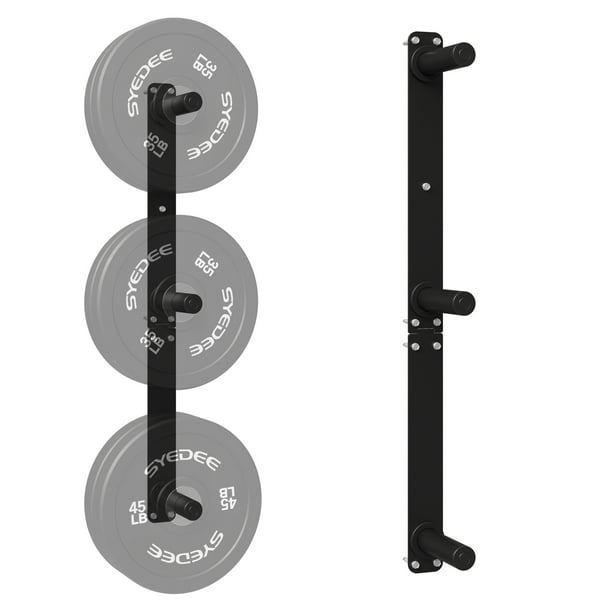syedee Wall Mounted Weight Plate Storage Rack, 3-Peg Wall-Mounted ...