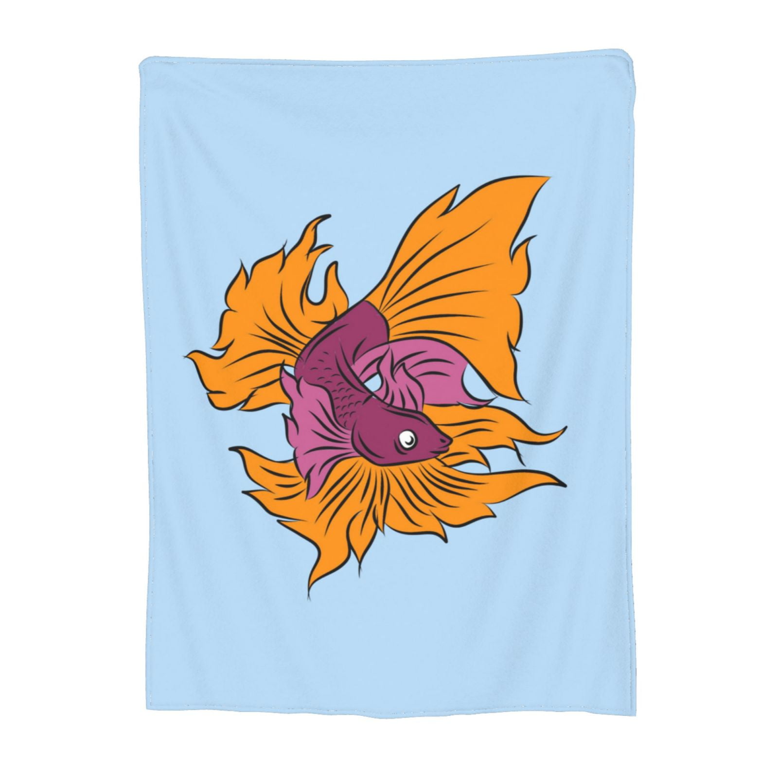 Cartoon Goldfish Pattern Throw Blanket, Super Soft Anti-Pilling Flannel ...