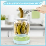 Luvan 51oz Glass Pickle Jar with Strainer Flip Hourglass Design ...