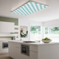 3 Pcs Teal Plaid Fluorescent Light Covers Modern Checkerboard Plaid ...