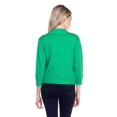 Women 3 4 Sleeve Solid Open Bolero Cropped Cardigan Shrug Apple