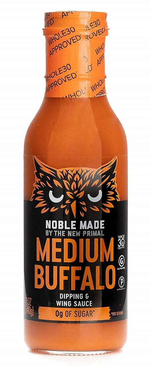 The New Primal Paleo Medium Buffalo Sauce 12 oz Glass Bottles - Pack of ...