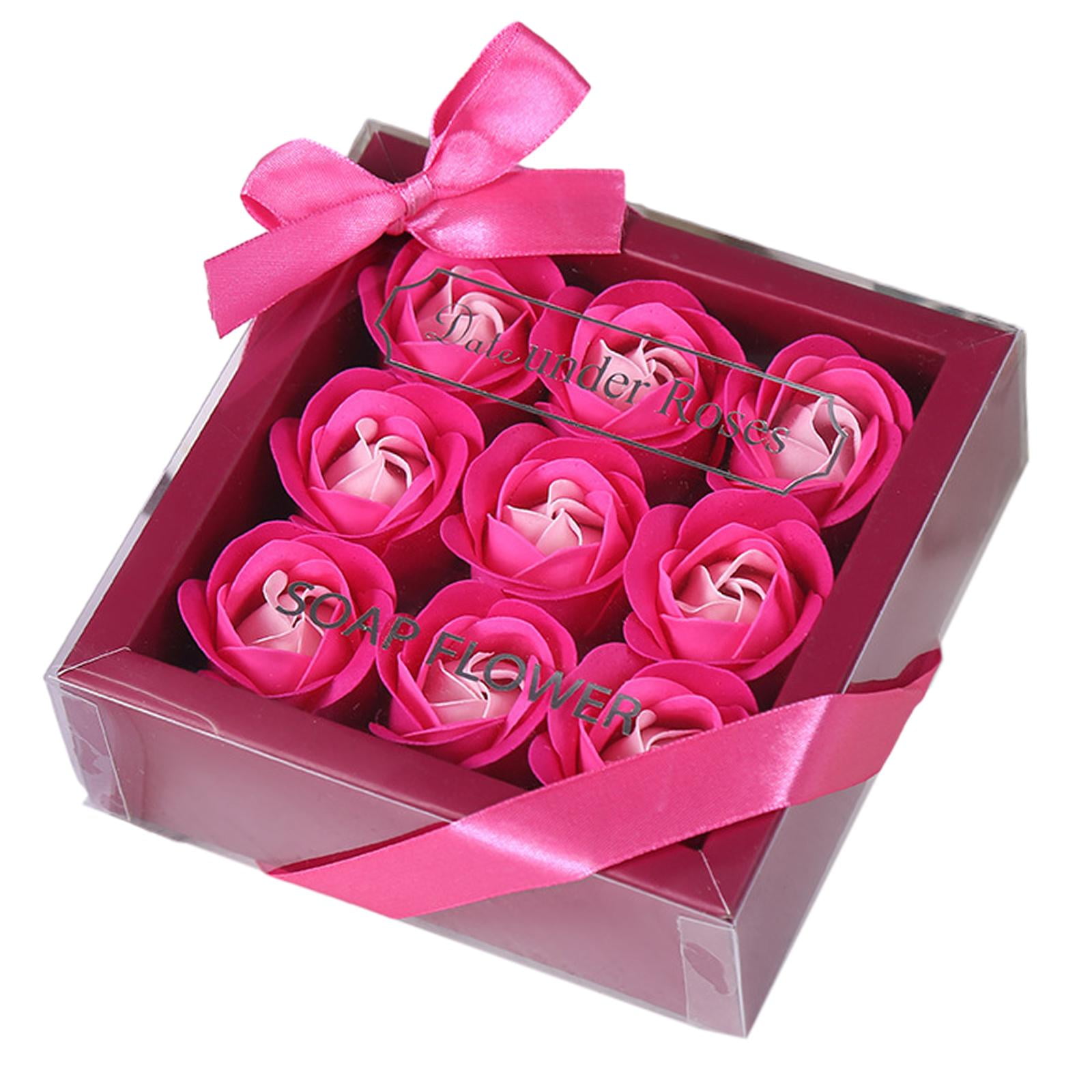 Juego de Jabón Soledad Rosas Florales Artificiales en Caja de Regalo ...