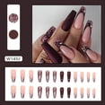Yoyauz Coffin Pressed Nails Fake French Nails Full Coverage Acrylic ...