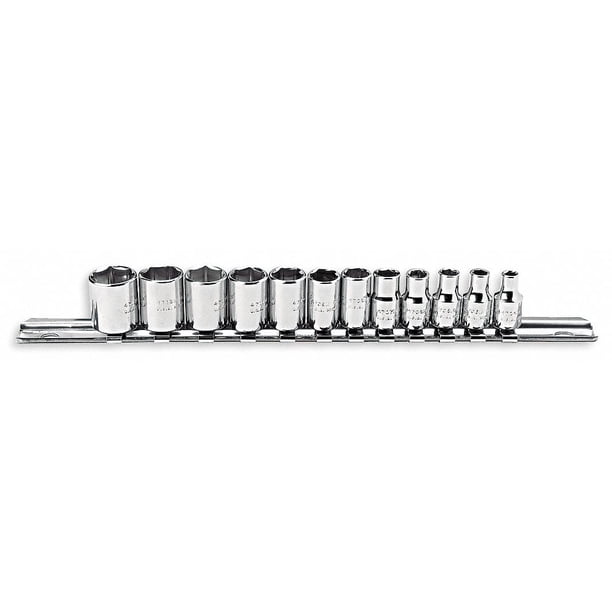 Stanley Proto J47200 12 Piece 6 Point 1/4" Drive Metric Socket Set ...