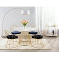 Canary Contemporary/Glam Dining Table in Gold Metal and White Top by ...
