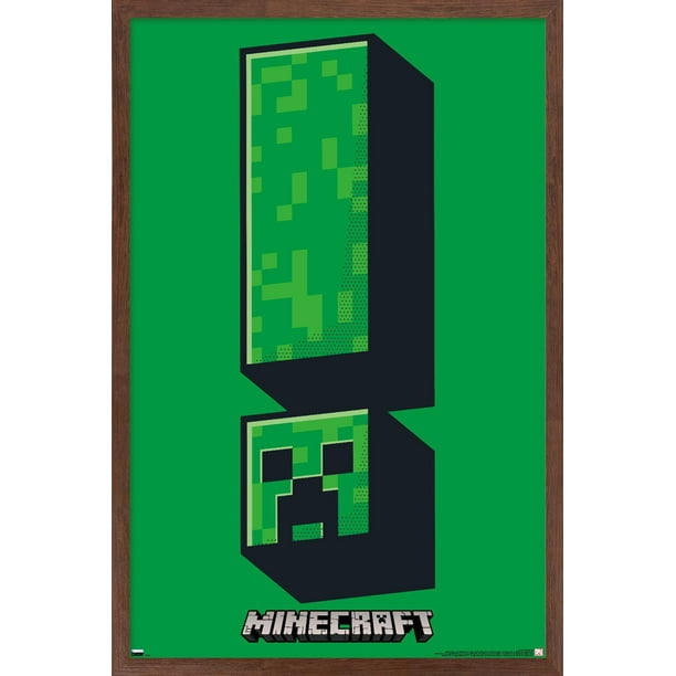 Minecraft - Creeper Symbol Wall Poster, 22.375" x 34", Framed - Walmart.com