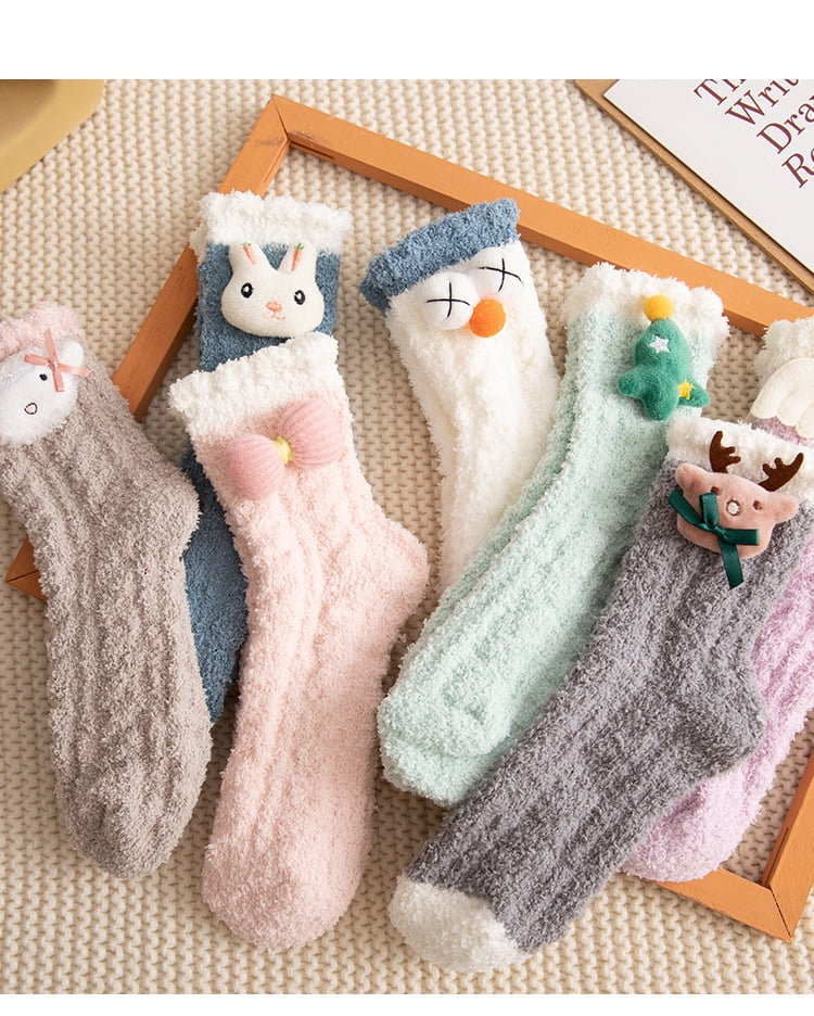 Fuzzy Socks for Women, Warm Soft Fluffy Socks Thick Cozy Plush Sock ...